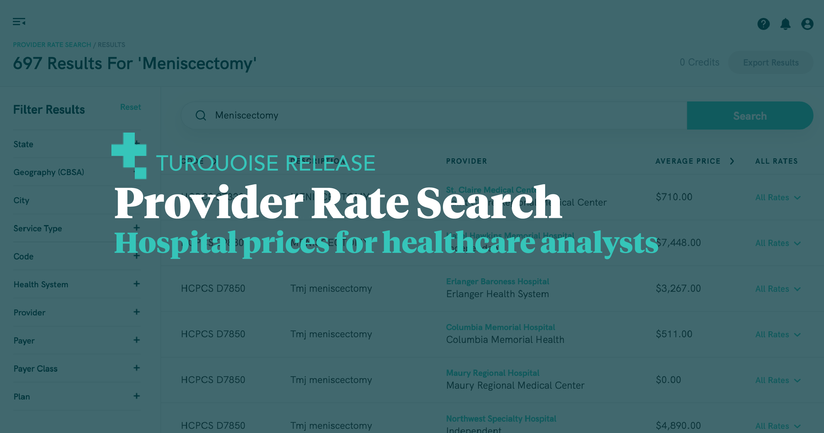 Provider Rate Search Turquoise Health